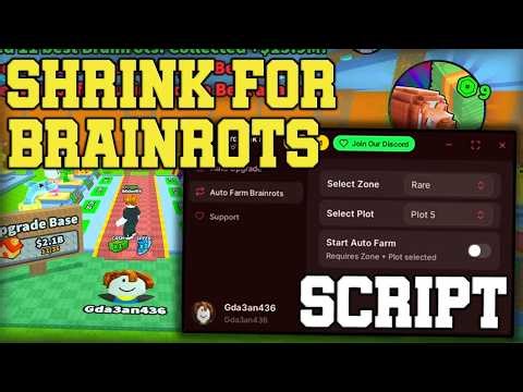 [🍀UPDATE] Shrink For Brainrots OP Script Auto Farm, Auto Upgrade & MORE - Roblox