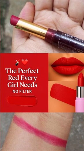 Bold & Beautiful 🔥 Red Lipstick Swatch | Under Budget | # short #vuralvideo