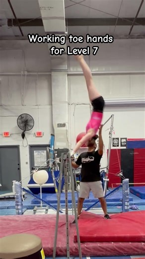 Trying to get my toe hand 😭 #gymnastics #level7