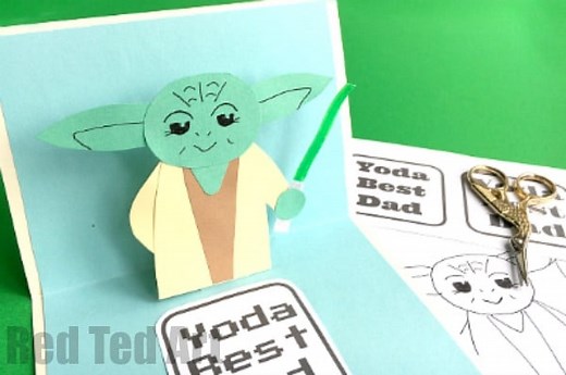 Pop Up Father's Day Card - Red Ted Art - Kids Crafts