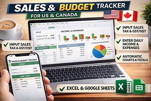 Business Budget Tracker Excel | Monthly Budget, Cash Flow, Expense Planner (US & Canada | Sheets) - Etsy Canada