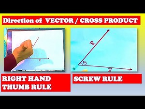 Direction of cross product of two vector | Vectors direction right hand rule | screw rule for vector