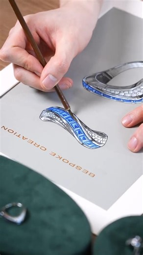 Stream collection💫Flowing stream of blue Sapphire💙#daniel Yu jewelry#daniel yu#daniel#painting#ring