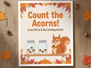 Acorn Counting Jar Printable | Fall Math Worksheet (digital Download) - Etsy Canada