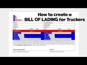 BILL OF LADING (BOL) FOR TRUCKERS TUTORIAL in Microsoft Word DETAILED FOR BEGINNERS