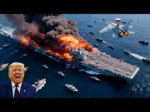 2 hours ago! A US-protected aircraft carrier was brutally destroyed by Russian SU-57 pilots!