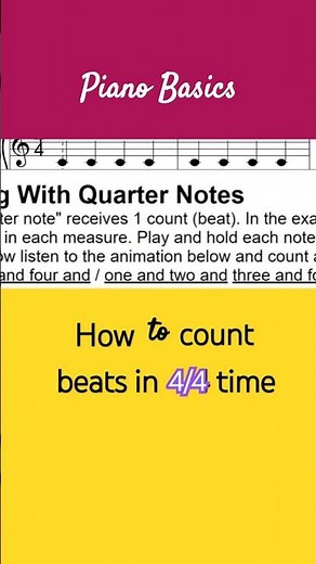 How to count "Quarter Notes" in 4/4 time