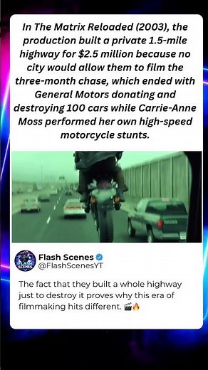 In The Matrix Reloaded (2003), The Production Built A Private 1.5-Mile Highway For $2.5 Million.