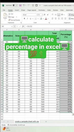 ✅Percentage Formula in Excel | Calculate Percentage Easily #excel #googlesheets #excelforbeginners