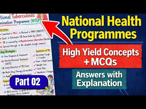 National Health Programmes MCQs with Explanation | JKSSB Jr Pharmacist Crash Course | PART 02