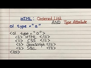 L10 : What is an ordered list HTML? | HTML Ordered List | HTML Lists