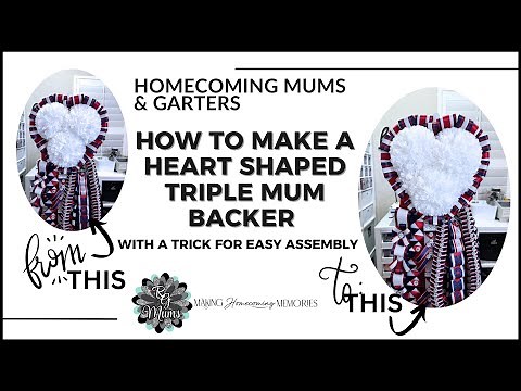 How to Make a Triple Heart Homecoming Mum Backer | Assembly Tips to Attach the Skirt to the Crown