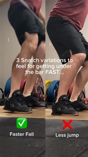 Brandon | Online Weightlifting Coach on Instagram: "Still floating after extension? 🦋🏋️‍♂️ Try these 3 Snatch variations to get a feel for and train speed under the bar: No Feet Snatch 👣: Only letting the heels raise throughout. Aim is to maintain mid foot balance, increase leg engagement, and cut all float at the top of extension. Increasing bar body connection while doing so. Tall Snatch 🏋️‍♂️: Only an empty bar is needed (primer exercise). Starting in the extended position. Simply pulling