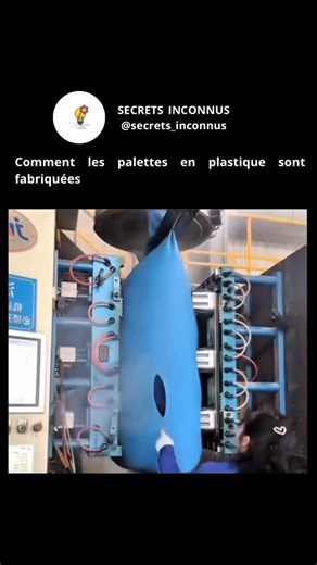 Secrets Inconnus on Instagram: "Vous êtes-vous déjà demandé comment sont fabriquées les palettes en plastique utilisées dans le monde entier pour le transport et le stockage ? Tout commence avec des granulés de plastique brut Ils sont Fondus et moulés sur palettes à l’aide de machines de moulage avancées. Les méthodes les plus courantes sont : Moulage par injection : Le plastique fondu est injecté dans des moules pour former des formes précises. Extrusion et compression : Le plastique est pressé