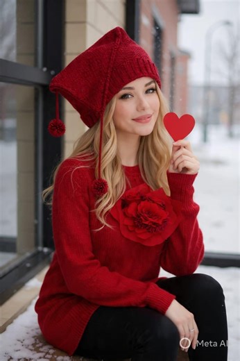 Easy Knit Beanie Pattern | Red Valentine Hat | Beginner Friendly PDF Pattern - Etsy