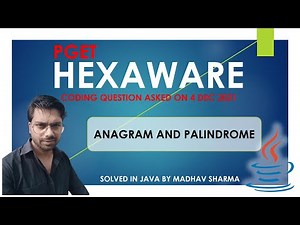Hexaware Coding Question In Java Anagram and Palindrome