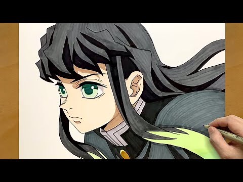 Muichiro Tokito Drawing Step by Step || Demon Slayer Fanart || Easy Anime Drawing