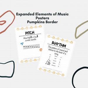 Expanded Elements of Music Anchor Chart Posters - FALL Borders Bundle