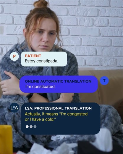 Language mix-ups in healthcare can have serious consequences. LSA's medical interpreters bridge language gaps, enabling providers and patients to communicate clearly.  Did you know only 1 in 40 candidates pass our assessment process? Contact us today to work with the most vetted medical interpreters: https://okt.to/fWCaQH | Language Services Associates | Facebook