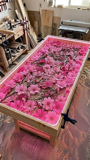 Glowing Floral Epoxy Table DIY