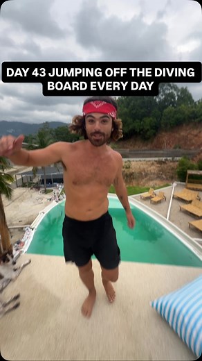 Day 43 Jumping off the diving board every day @jumpshacksamui Yes the pool is dirty the rain has come! 😂 #jumpshack #kohsamui #thailand #thingstodoinkohsamui #charleyhastings | Charlie Hastings