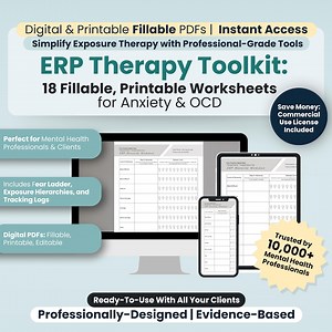 ERP Worksheets Bundle, 18 Fillable/printable PDF Templates, Exposure & Response Prevention, Exposure Hierarchy, Exposure Therapy Worksheets - Etsy