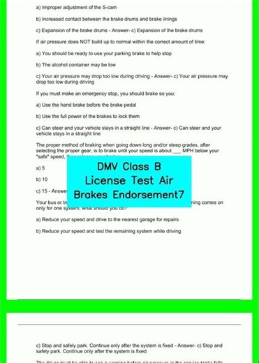 DMV Class B License Test Air Brakes Endorsement7 video