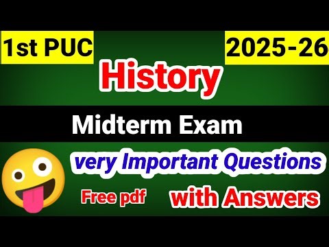 1st PUC History Important Questions for Midterm Exam 2025 with answers