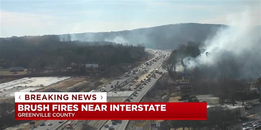 Multiple brush fires cause major backup on I-85