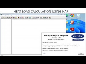 Sample heat load calculation using HAP
