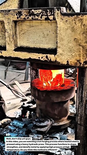 Hot Forging Process with Hydraulic Press | Heavy Steel Forming Technique.