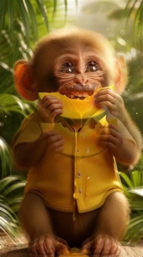 Monkey Eating Yellow Melon His Reaction Is Priceless! 😂