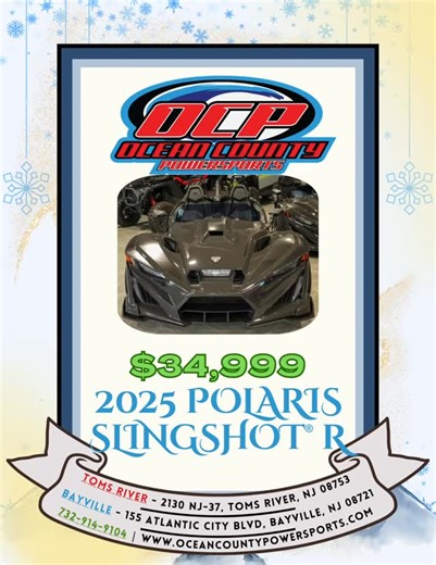2025 POLARIS SLINGSHOT® R 💰34,999💰 👀See it in person at our Rental & Pre-owned Location 📍155 Atlantic City Blvd, Bayville NJ 08721 🚨Looking to sell your motorcycle, atv, sxs or 3wv? Give us a call!🚨 ✅Financing available https://octane.co/flex/557033/ Call or text @john_coulson_iii or @ryan_anderson_463 for more info! 📲TEXT 732-201-5842 📞CALL 732-914-9104 More info: https://www.oceancountypowersports.com/New-Inventory-2025-Polaris-Slingshot-Motorcycle-Scooter-Slingshot-R-Ocean-County-Powe