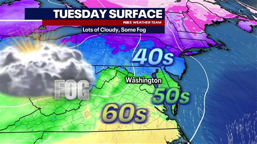 DC weather: Milder Tuesday with highs in the 50s; steady warmup into the weekend