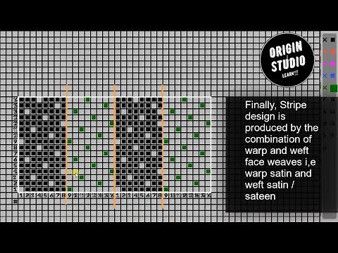 Stripe Design || Combination of Warp And Weft Face Weaves(Warp Satin and Weft Satin) || OriginStudio