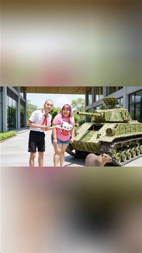 Capybara built a tank that's incredibly impressive. #capybara #shorts