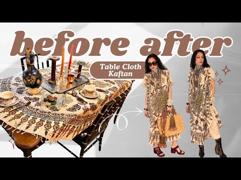 I Sewed a Boho Goddess Kaftan from a Thrifted Iranian Tablecloth (It Was SO Hard!)