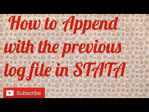 How to Append with the previous Log file in STATA | All How To