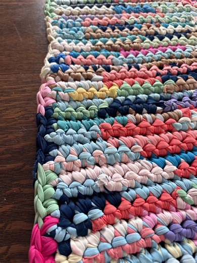 Vintage Multi Colored Knotted Rag Rug Runner/ 52” X 18”/ Handmade - Etsy