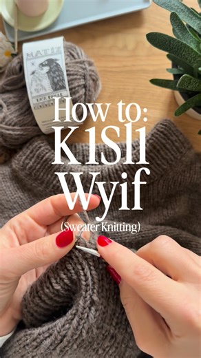 Alex | Knitting on Instagram: "K1Sl1wyif is a mouthful, but it’s actually super easy. Save this video for next time this technique appears in your knitting patterns - I hope it’s sooner rather than later because it usually means you’re knitting something with elevated, beautiful finishes like the Italian sewn bindoff or tubular bind off - some of my favorites ❤️ Sweater seen above is the Autumn Pullover by @Ozetta Yarn is @retrosariarosapomar Matiz in shade C #knitting #knittingtechniques #sweat