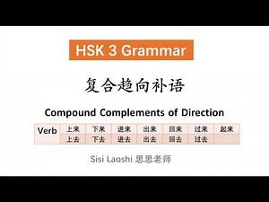 Compound Complements of Direction | Chinese HSK 3 Grammar | Learn Chinese Mandarin