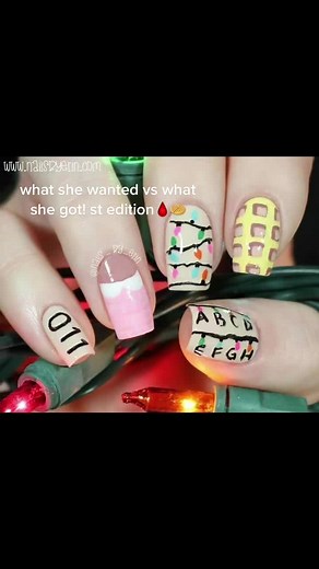 little sis’ back to skl nails! 😝 book on instagram for more information 🤪 #strangerthings #nails #eleven #eddiemunson #eddiebabyijustsawsteve #steve