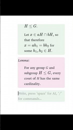 Proof of Lagrange's Theorem #mathematics #abstractalgebra #grouptheory
