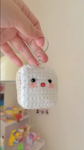 How to Make a Small Crochet Toast Amigurumi | Cute Mini Toy Keychain 🧸