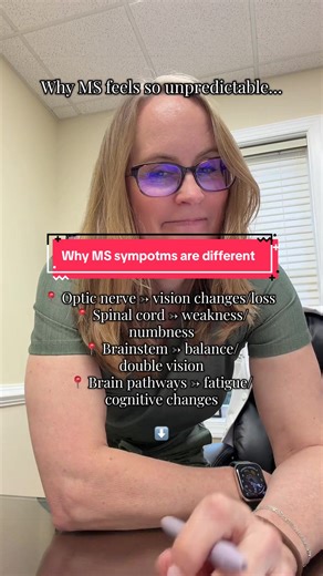 MS can look completely different from person to person. Why? Because symptoms depend on where inflammation occurs in the central nervous system. Same diagnosis. Different location of demyelination. Not medical advice. Education only. #MS #multiplesclerosis #Neurology #medical #brain