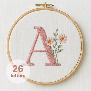 Floral Alphabet Embroidery Pattern: Wildflower Monogram (PDF Download) - Etsy