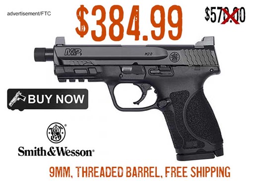 SMITH & WESSON M&P M2.0 Compact 9mm Pistol w/ Threaded Barrel $384.99 FREE S&H
