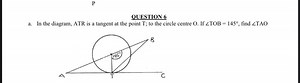 In the diagram, ATR is a tangent at the point T to the circle c... | Filo