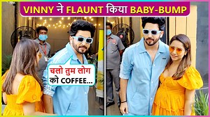 The Dapper Dheeraj Dhoopar was spotted with his wife Vinny Arora who looks adorable as she flaunts her baby, the couple is soon going to be parents. Dheeraj even had a fun conversation with paps. Watch the video to know more. | Telly Masala