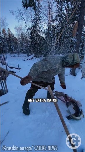 Siberian Method: Catching Fish Under the Ice! ❄️🐟